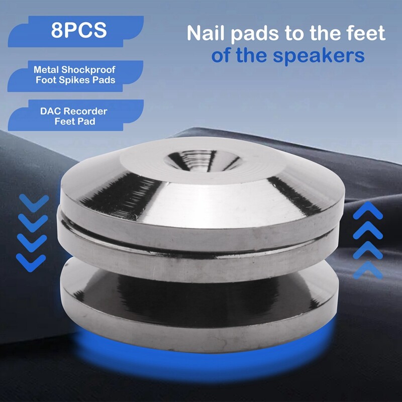 8PCS Metal Shockproof Foot Spikes Pads Stands Mats for Speakers CD ...