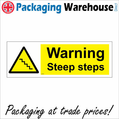 WS750 WARNING STEEP STEPS SIGN EXCAVATION CONSTRUCTION SITES CLIFF TOPS ...