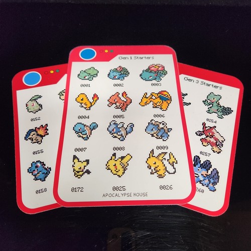 Pokemon Starters Pixel Art Sticker Sheet - Pick Your Favorite ...
