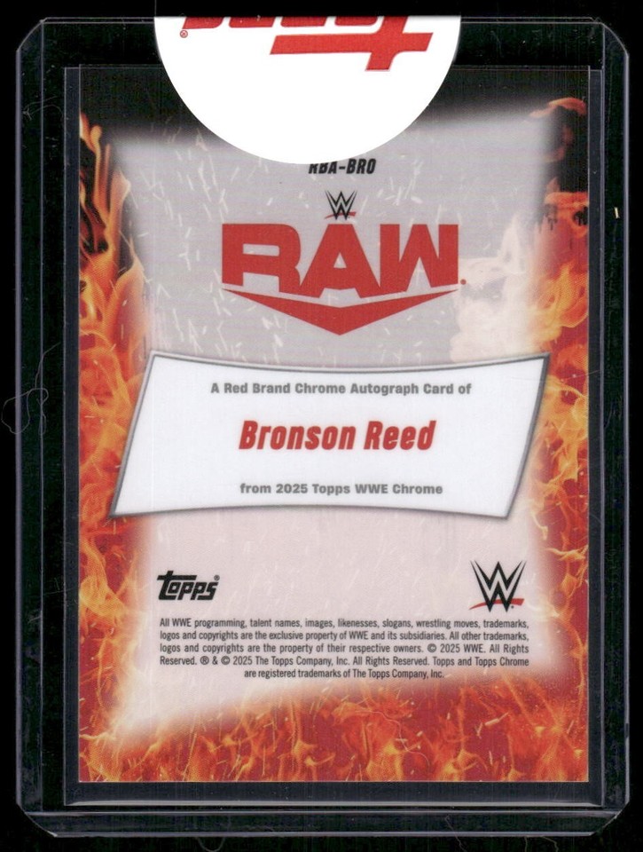 2025 Topps Chrome WWE Bronson Reed #RBA-BRO Red Brand Sapphire ...