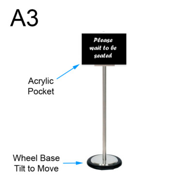A3 Floor Sign Stand with Wheel Base / A3 Landscape Poster Holder Free ...