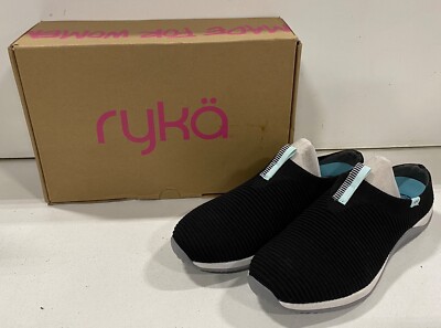 Ryka Echo Mule LT Clogs Shoes Womens 5 M Black Knit Slip On Walking ...