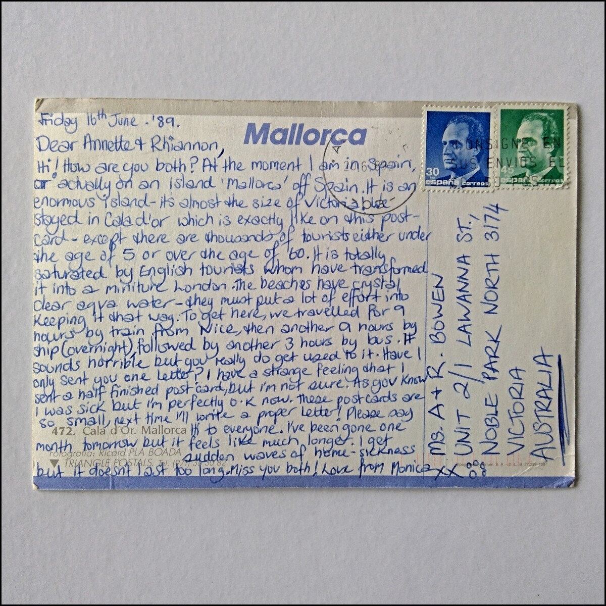 Cala d'Or Mallorca 1989 Postcard (P402) | eBay
