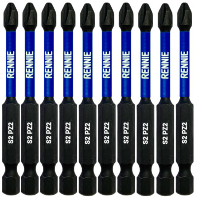 PZ2 75mm Long Impact Duty Screwdriver Drill Driver Bits Pozidriv Pozi 2 ...