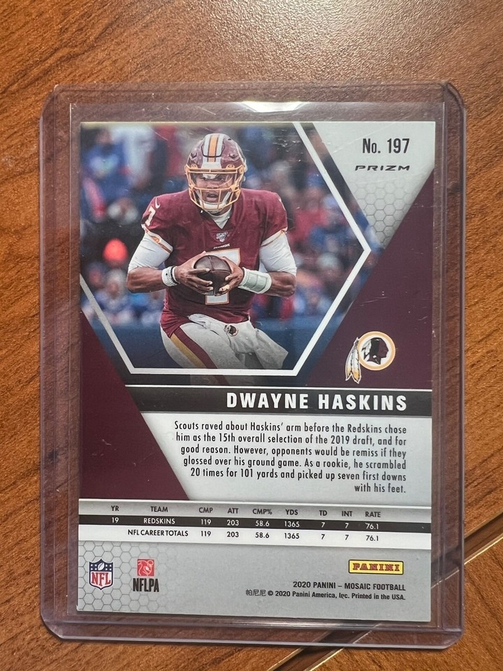 2020 Dwayne Haskins Mosaic Red Prizm Washington Redskins Football Team ...