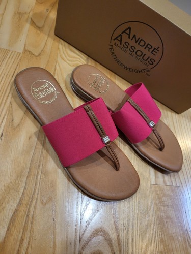 André Assous Women's Nice Flip-Flop Summer Thong Shoe Fuchsia Size 7 M ...