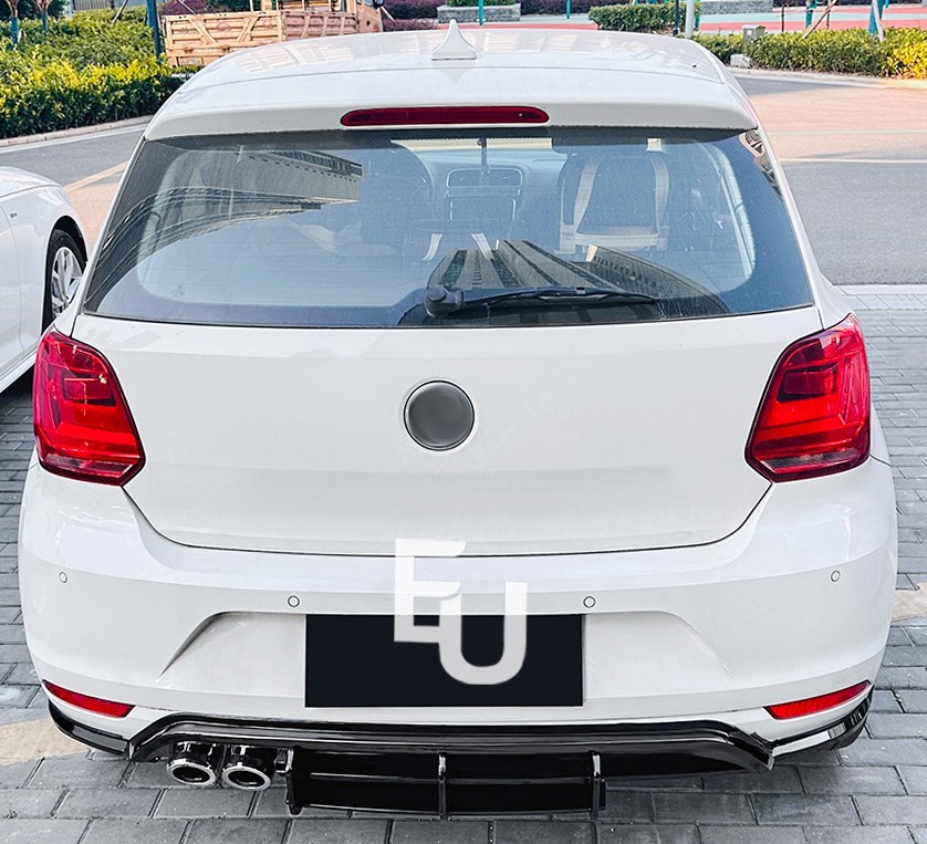 FOR VOLKSWAGEN POLO MK5 6R REAR BUMPER DIFFUSER LIP GLOSS BLACK 2009 ...