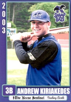 2003 Keene Swamp Bats Team Issue #28 Andrew Kiriakedes Great Barrington ...
