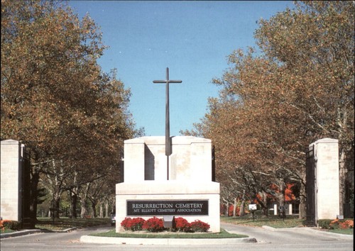 Resurrection Cemetery Cross monument Clinton Twp Michigan ~ postcard ...