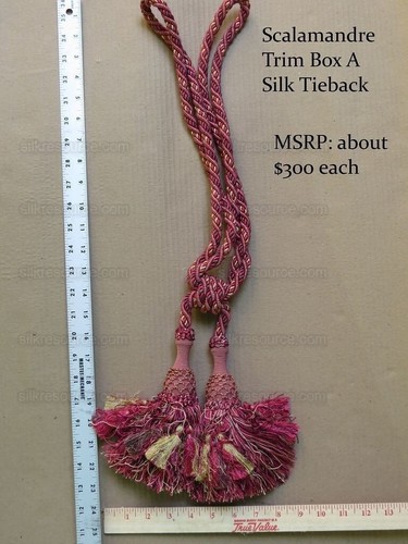100% SILK TIEBACK SCALAMANDRE DESIGNER SILK TRIM Red MSRP$BOX A | eBay