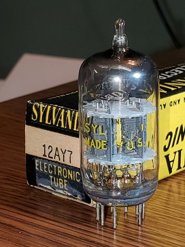 12AY7 Sylvania NOS/NIB angled "D" getter MaxiPreamp2/TV7 tested ( 1 ...