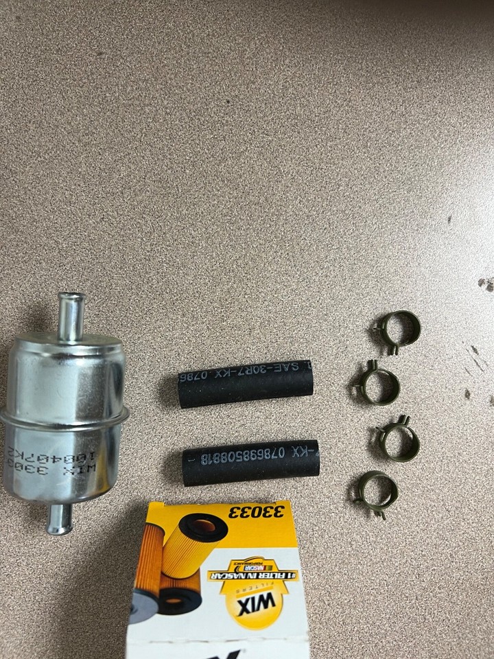 1X GENUINE WIX 33033 FUEL FILTER KIT (2 HOSES + 4 FUEL CLAMPS) Same ...