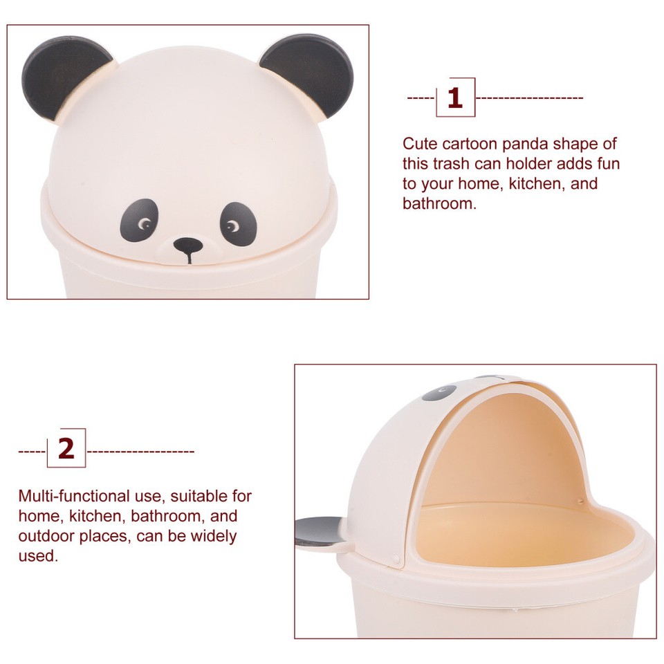 Trash Can Cute Waste Basket Trash Can with Lid Garbage Can Cartoon ...