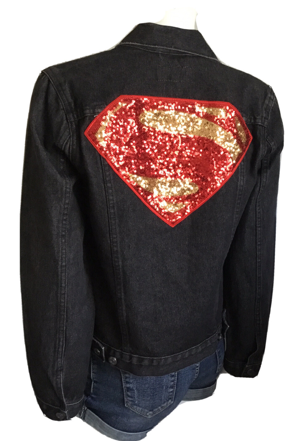GAP X DC SUPERMAN BLACK DENIM JEAN JACKET SIZE SMALL | eBay