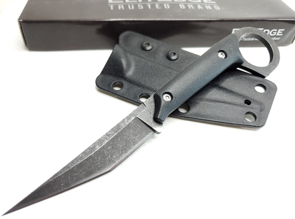 Shank Shiv Fixed Blade Knife Full Tang Stonewashed Kydex Vertical Carry ...
