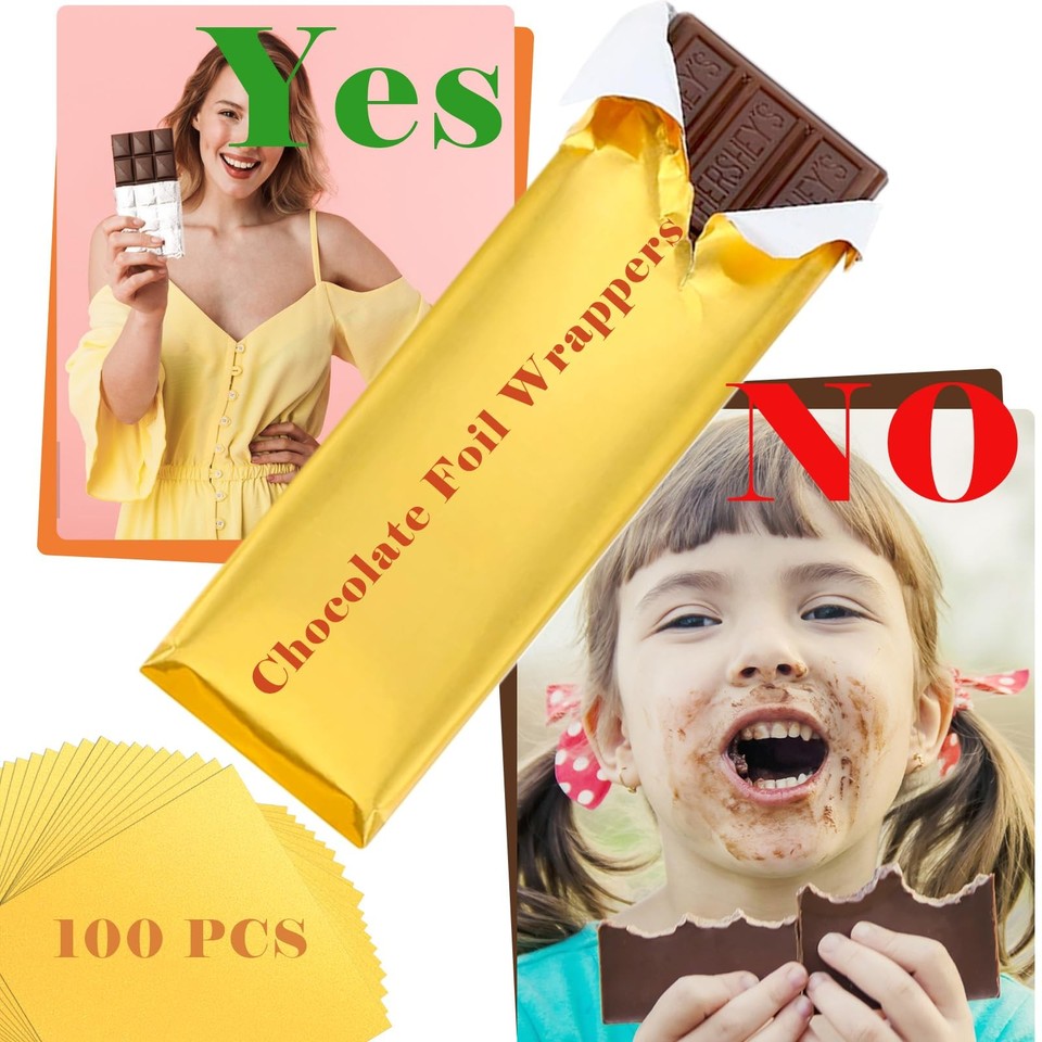 100 Pcs Chocolate Bar Wrappers Chocolate Foil Wrappers 7.9in*7.9in ...