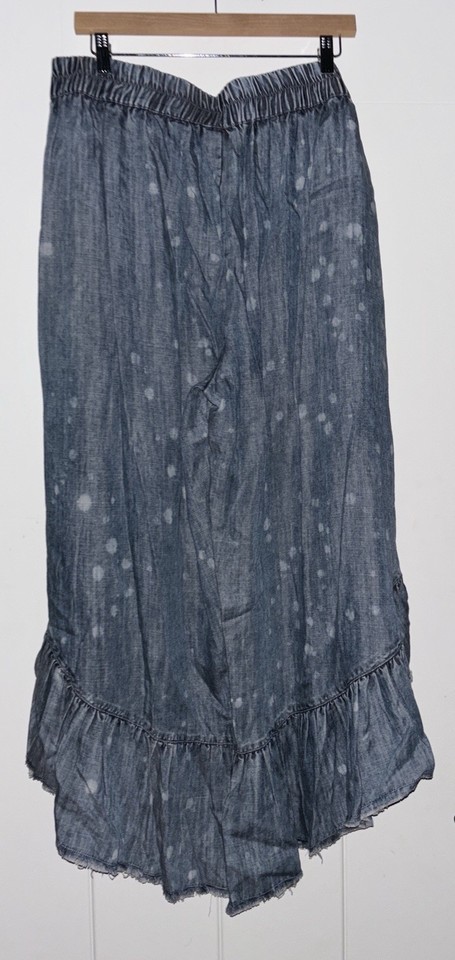 Jaded Gypsy Patchwork Skies Ruffle Denim Pants Size L/XL NEW Boho ...