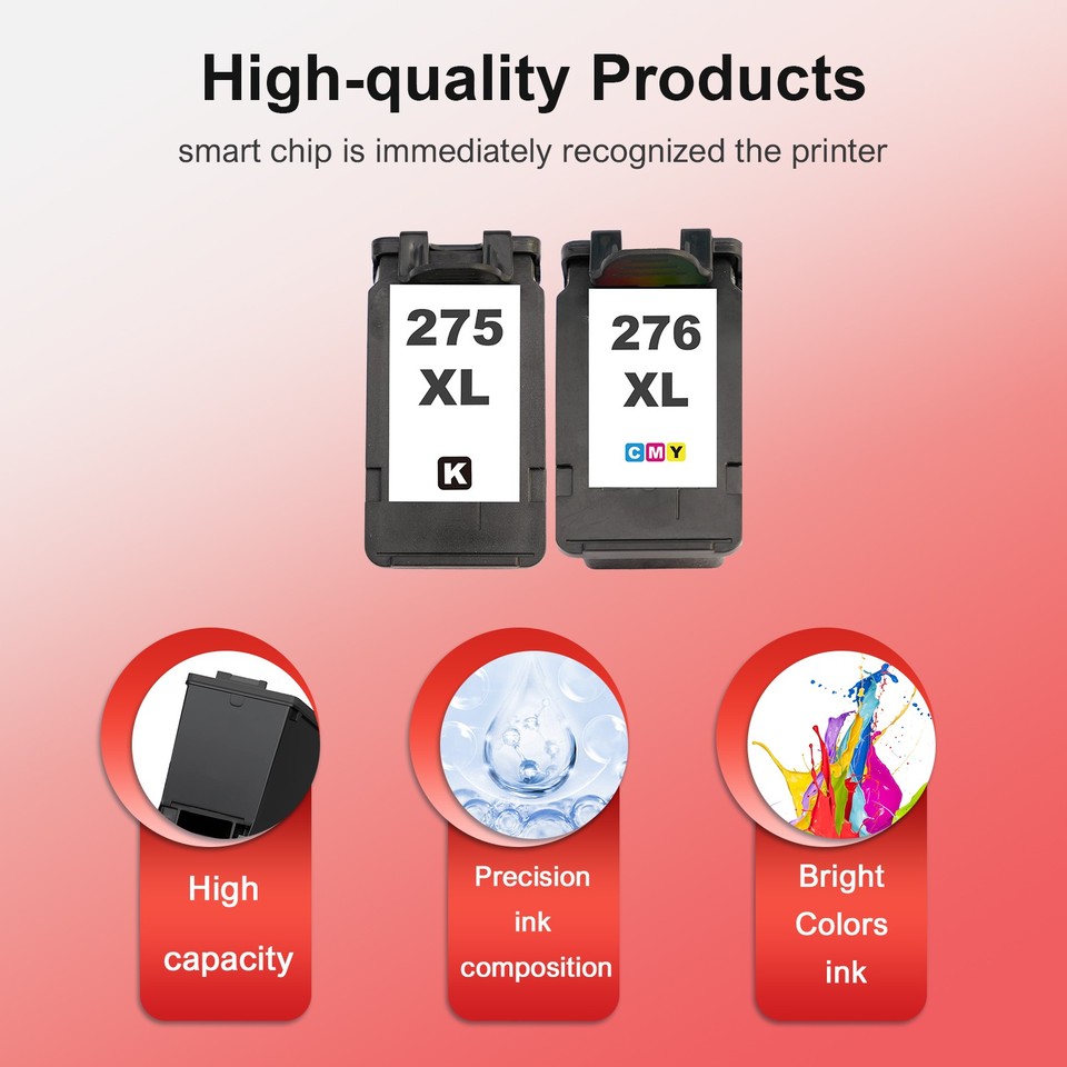 PG-275XL CL-276XL Ink for Canon 275 276 XL PIXMA TR4720 TR4722 TS3722 ...