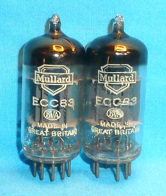 2- Mullard 12AX7 ECC83 With Shield & Ribbed Plates Vintage Electronic ...