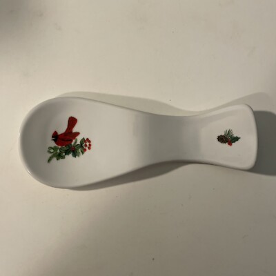 royal norfolk cardinal spoon rest Christmas Holly Ivy Pine Cone | eBay
