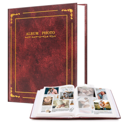 Traditional 6"X4" Photo Album Memo Holder Photo Album with 200 Pockets ...