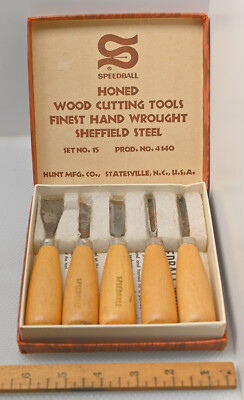 Vintage Speedball 5 Piece № 15 Carving Tool Set (INV P643) | eBay