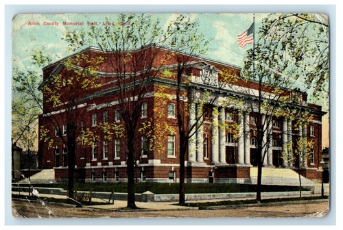 c1910's Allen County Memorial Hall Building Lima Ohio OH Posted Antique ...