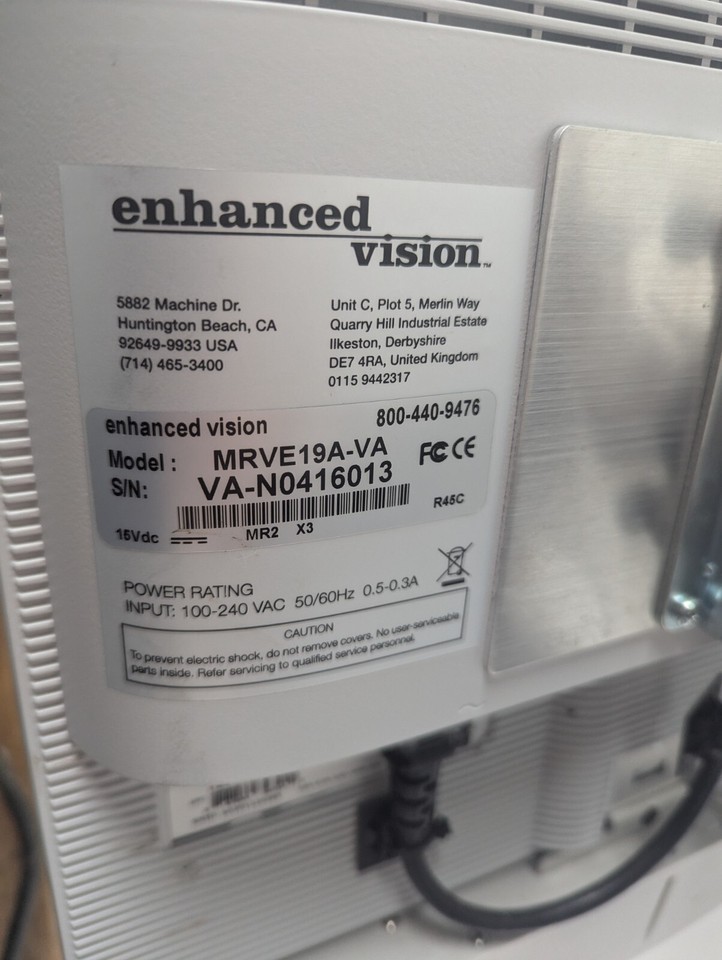 Merlin Enhanced Vision LCD Low Vision Video Magnifier MRVE19A-VA Reader ...