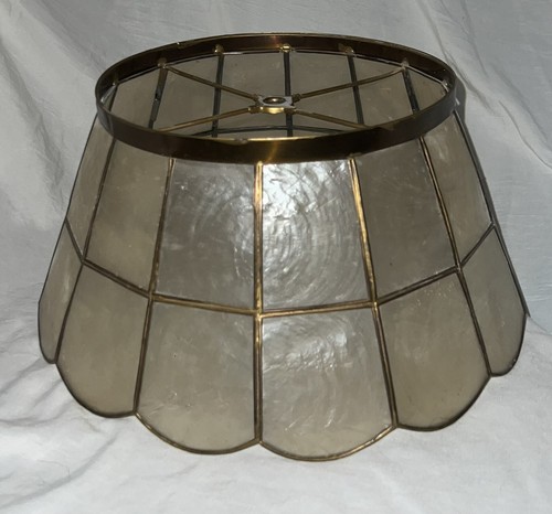 VINTAGE MID CENTURY CAPIZ SHELL LAMP SHADE | eBay