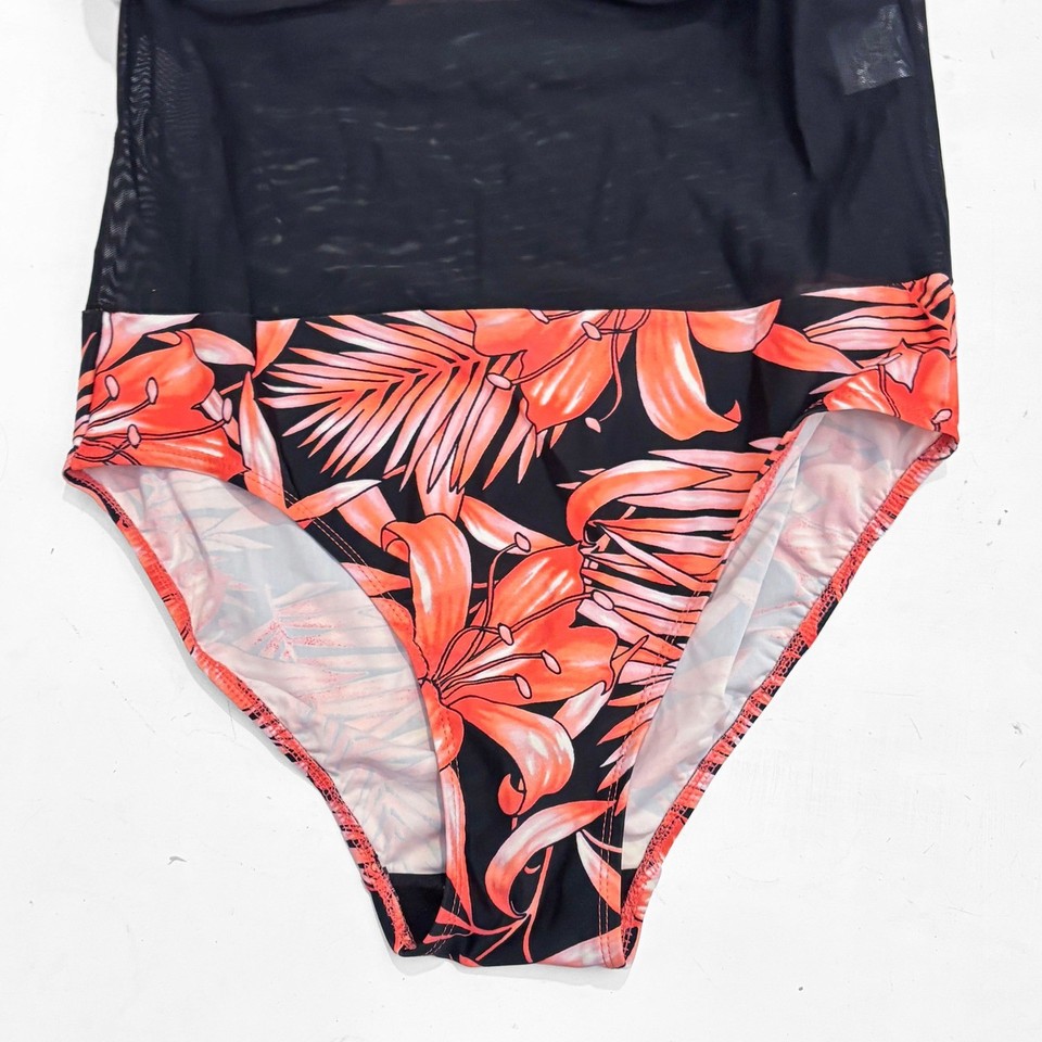 Shore Shapes Swimwear Floral Ruched Swim Dress 14 Tummy Control One ...