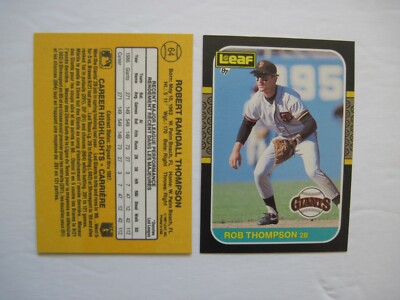 ROBBY THOMPSON Rookie Card 1987 Leaf #64 San Francisco Giants | eBay