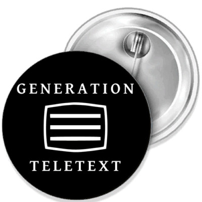 Generation Teletext Videotext Button Anstecker Aufkleber Flaschenöffner ...