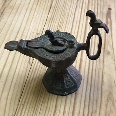 Vintage Cast Iron Genie Aladdin Decorative Lamp Patina 5x5 | eBay