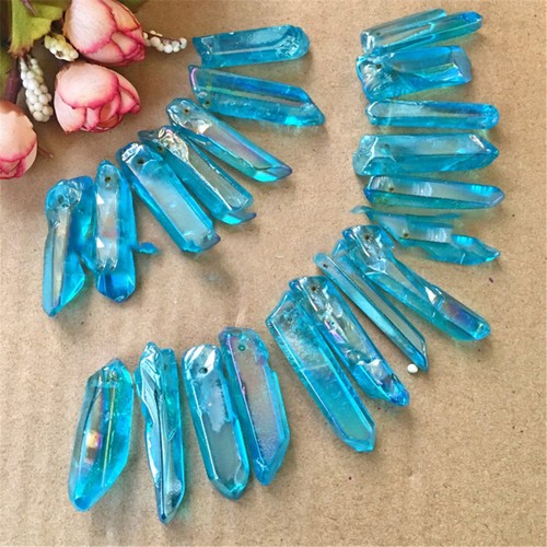 1PC Blue Rare Natural Quartz Crystal Stones Point Healing Treatment ...