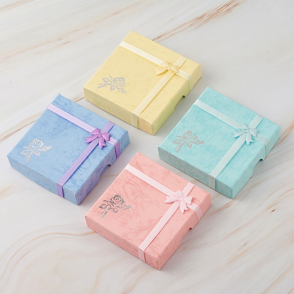 6pc Cardboard Square Gift Bracelet Boxes Sponge Jewelry Packing Case ...