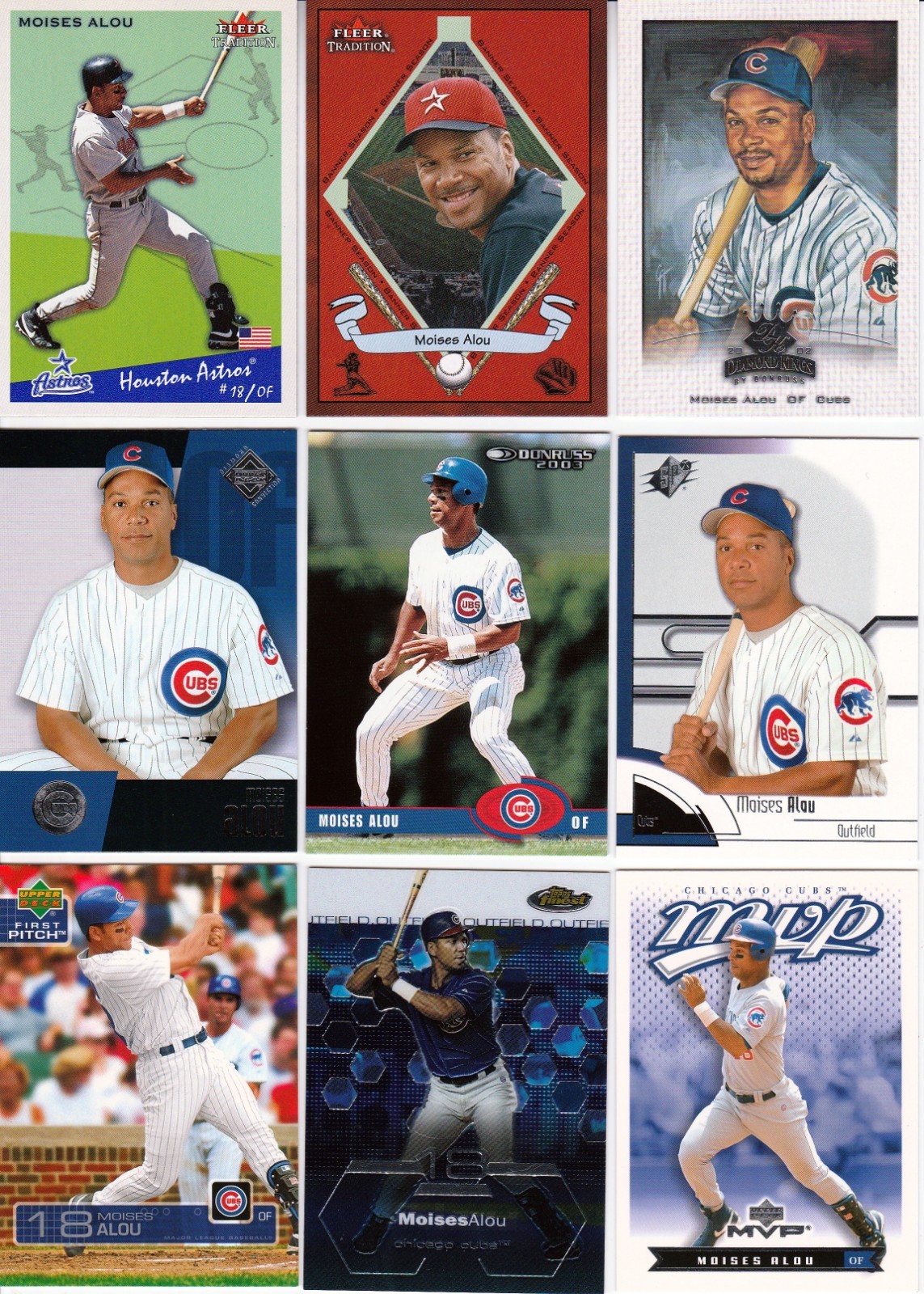 Huge 150 + different MOISES ALOU cards lot 3 RC 1990 - 2009 Expos ...