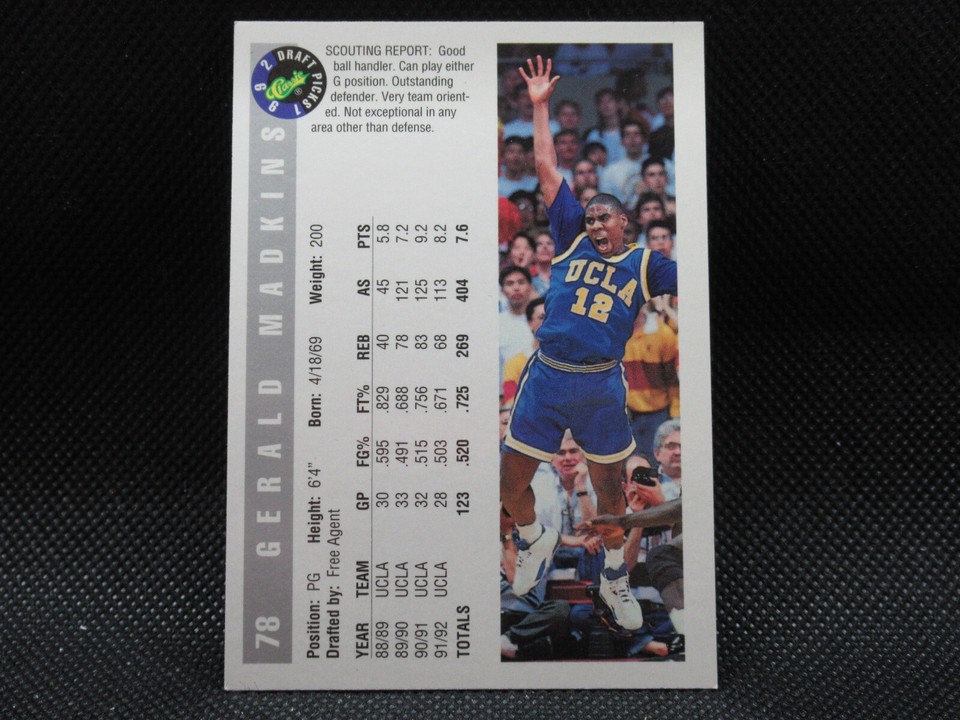 1992 Classic Draft Picks Gerald Madkins #78 | eBay
