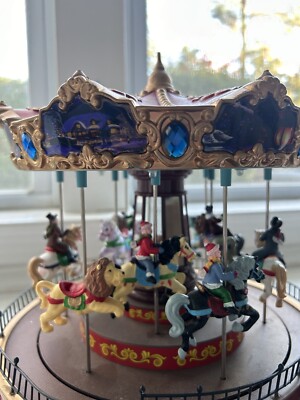 Mr Christmas Marquee Merry Go Round Carousel Songs Lights Flaws As Is ...