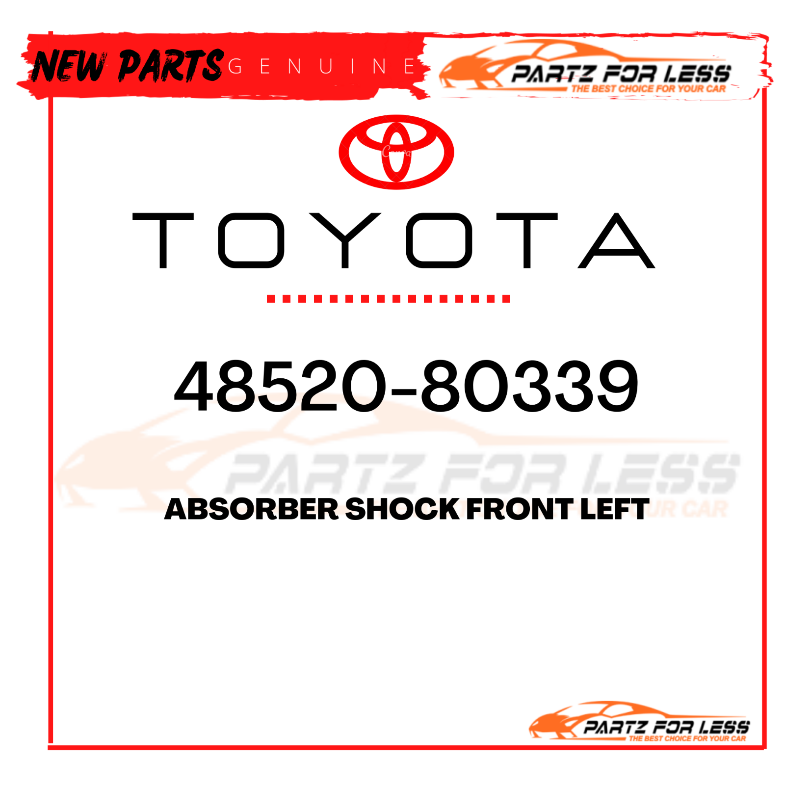 48520-80339 TOYOTA GENUINE ABSORBER SHOCK FRONT LEFT 4852080339 NEW OEM ...