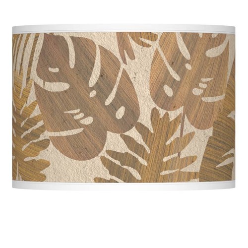 Print Lamp Shade Tropical Woodwork Medium 13.5x13.5x10 Spider Harp and ...