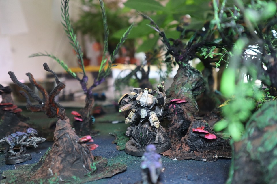 Warhammer 40k age of sigmar terrain scenery painted lot of 10 trees ...