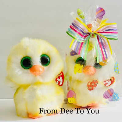 TY LEMON DROP CHICK 6” BEANIE BOOS WRAPPED UP-NEW W/TAG, AN “EGGS ...