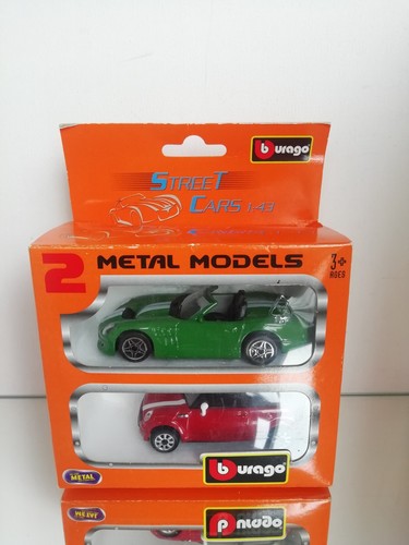 Bburago Burago 2 Pack Gift Set Shelby Mini Cooper S Street Cars 1:43 In ...