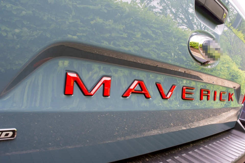 Red Black Tailgate Insert Letters Badge For MAVERICK Emblem 2022-2024 ...