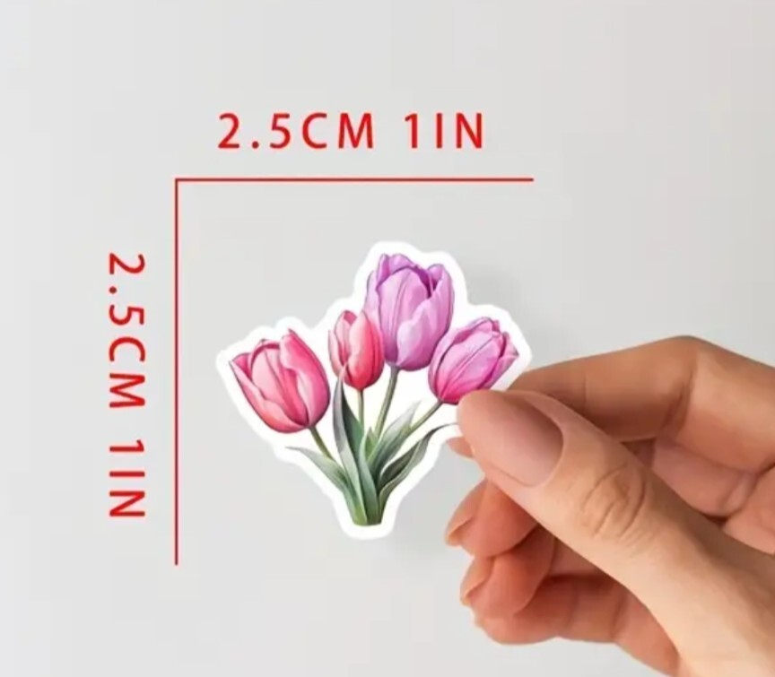500 pcs Sticker Roll Pretty Floral Flower Bouquet 💐 Semi Gloss Self ...