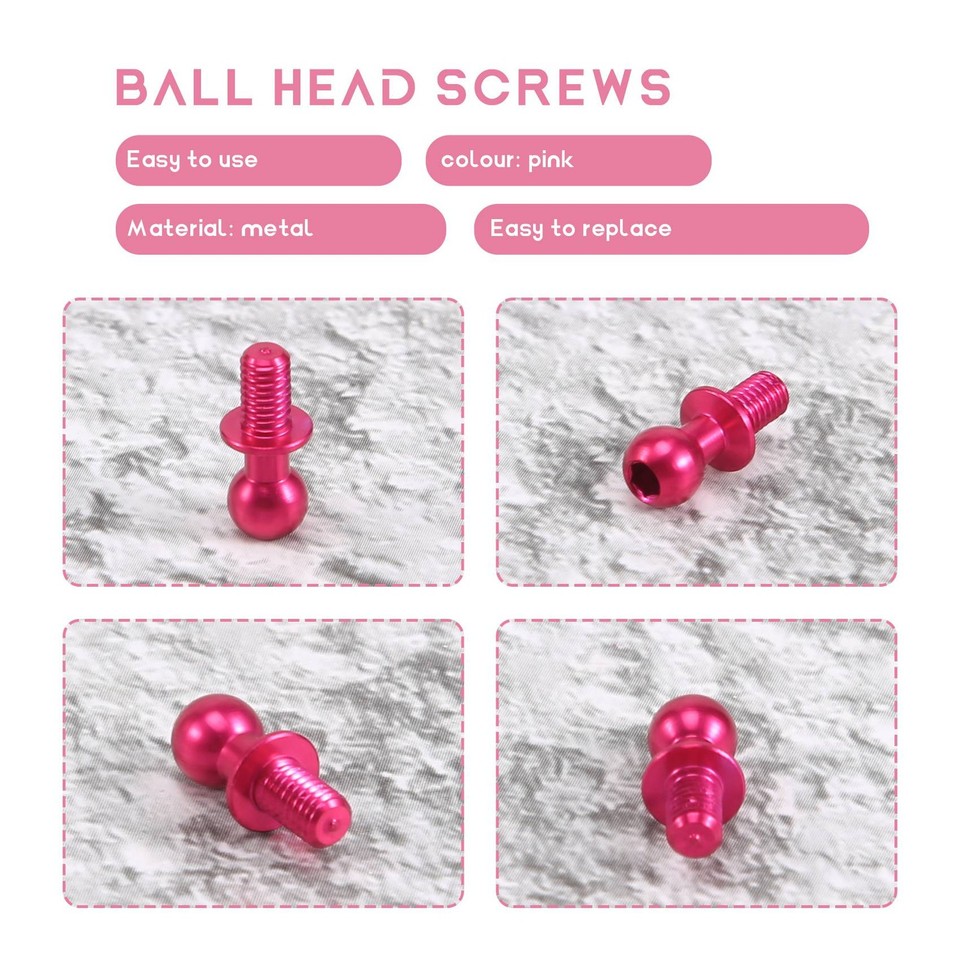 20Pcs Metal M3 Hex Head Screws for TT-01 TT-02 D4 D5 1/10 RC Drift ...