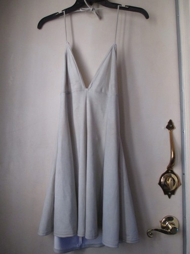 90's VINTAGE TROIKA SILVER HALTER TOP STRETCHY MINI DRESS ~ MEDIUM ...