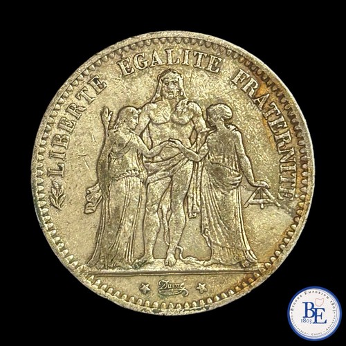 1876 A France 5 Francs Silver Coin French Hercules World Foreign 90% ...