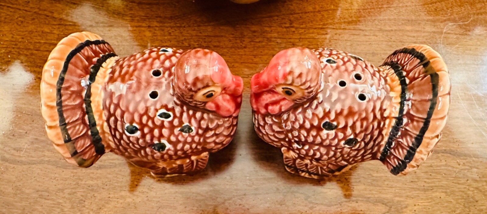 Turkey Salt & Pepper Shakers Thanksgiving Fall Harvest Decor Tom Turkey ...