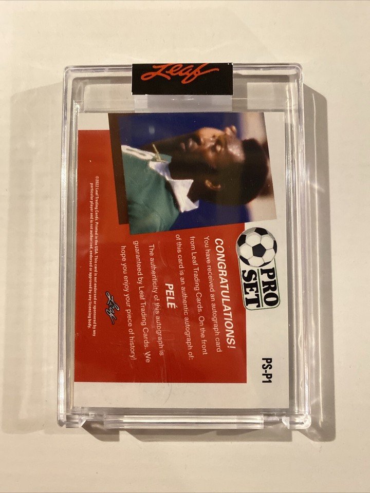 PELE 2022 Leaf Pro Set Soccer Encased AUTO Card BRAZIL GOAT Autograph ...
